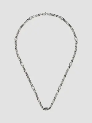 Gucci Interlocking G Sterling Gourmette Necklace - Silver