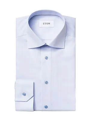 Eton Contemporary-fit Textured Solid Shirt - Blue