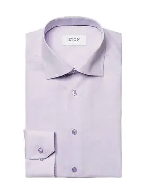 Eton Contemporary-fit Textured Solid Shirt - Purple
