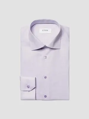 Eton Contemporary-fit Textured Solid Shirt - Purple