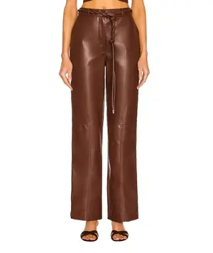 Simkhai Dasha Vegan Leather Pant In Burgundy
