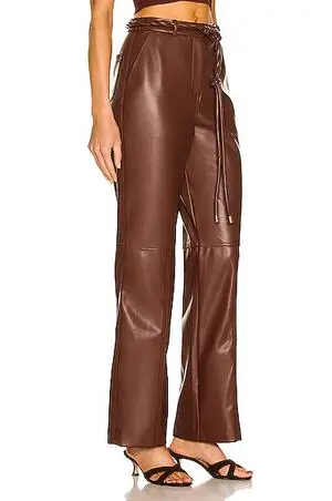Simkhai Dasha Vegan Leather Pant In Burgundy
