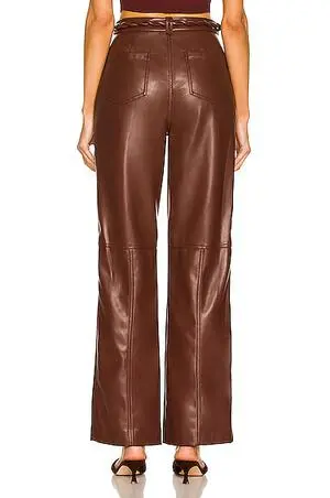 Simkhai Dasha Vegan Leather Pant In Burgundy