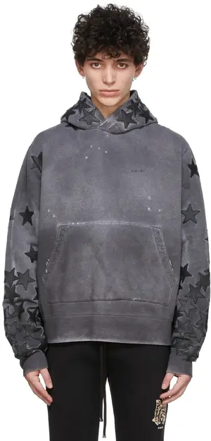 Amiri AMIRI Grey Chemist Star Hoodie Heather Grey / Black