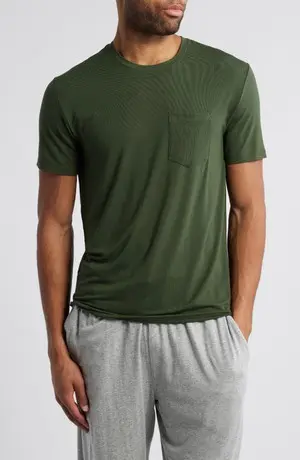 Tommy John Second Skin Pocket Sleep T-shirt Dark Olive