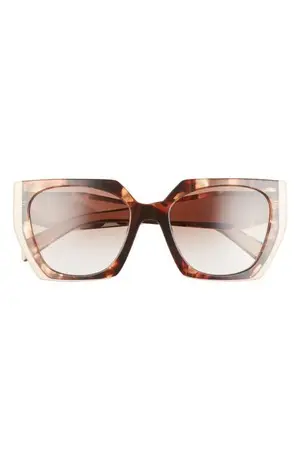 Prada 54mm Rectangle Sunglasses - Tortoise Caramel/powder/brown