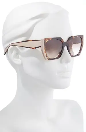 Prada 54mm Rectangle Sunglasses - Tortoise Caramel/powder/brown