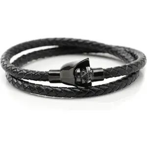 CUFFLINKS, INC. Braided Leather Bracelet - Black