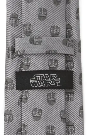 CUFFLINKS, INC. Mandalorian Helmet Silk Tie - Gray