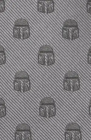 CUFFLINKS, INC. Mandalorian Helmet Silk Tie - Gray