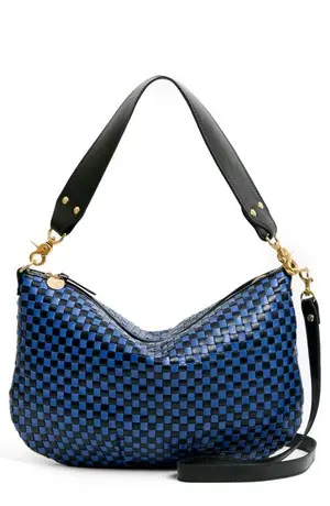 Clare V. Moyen Messenger Bag - Black/cobalt