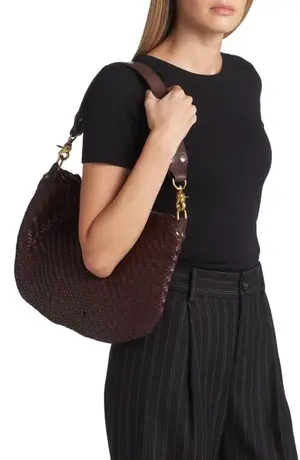 Clare V. Moyen Messenger Bag - Plum Woven