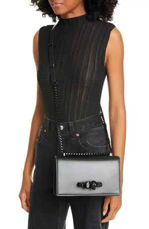 Alexander McQueen Leather Crossbody Knuckle Bag