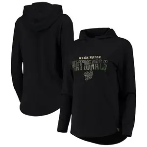 LEVELWEAR Washington Nationals Vivid Scuba Neck Pullover Hoodie - Black