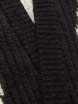 Saint Laurent Wool-blend Jacquard Hooded Cardigan