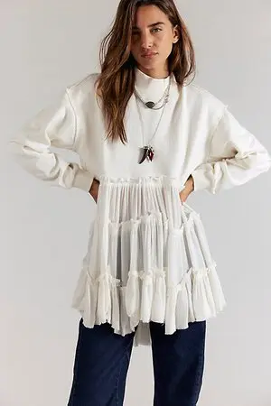 Free People We The Free Pixie Sweatshirt - Coconut Milk