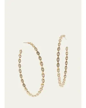 SYDNEY EVAN Yellow Gold Large Marquise Evil Eye Diamond Hoop Earrings - One-color