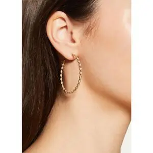 SYDNEY EVAN Yellow Gold Large Marquise Evil Eye Diamond Hoop Earrings