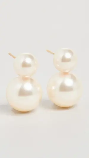 JENNIFER BEHR Iris Stud Earrings - Pearl