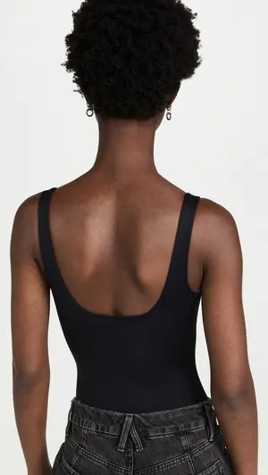 Good American Sculpting Modern Tank Bodysuit - Black001