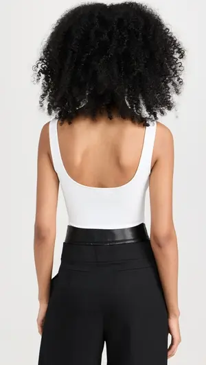Good American Sculpting Modern Tank Thong Bodysuit - White001