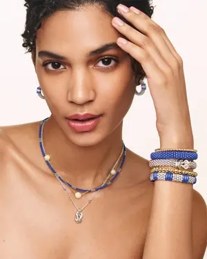 Lagos 18k Yellow Gold & Sterling Silver Ultramarine Rondelle Bracelet - Blue/silver