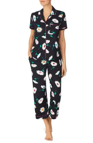 Kate Spade New York Kate Spade New York Printed Crop Pajama Set Black Print
