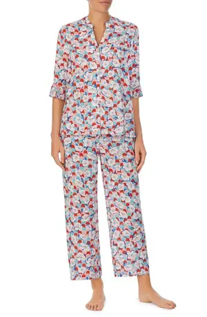 Kate Spade New York Kate Spade New York Printed Crop Pajama Set Multi Fl