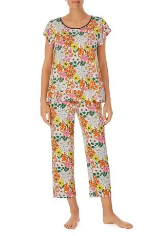 Kate Spade New York Kate Spade New York Printed Crop Pajama Set Wht Flora