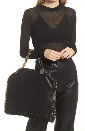 Stella McCartney Falabella Foldover Tote - Black
