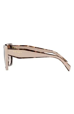 Prada 55mm Gradient Rectangular Sunglasses - Beige Tort