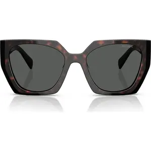 Prada 55mm Gradient Rectangular Sunglasses - Dark Grey