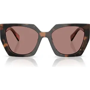 Prada Prada 55mm Gradient Rectangular Sunglasses Light Brown