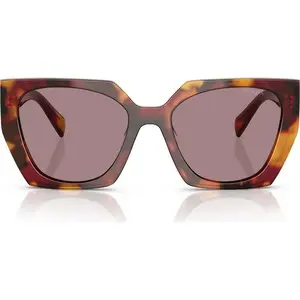 Prada Prada 55mm Gradient Rectangular Sunglasses Tortoise