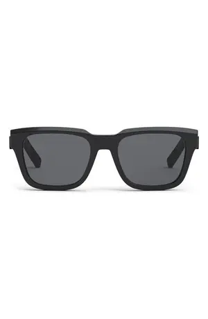 Dior B23 S1i Rectangular Sunglasses - Shiny Black / Smoke