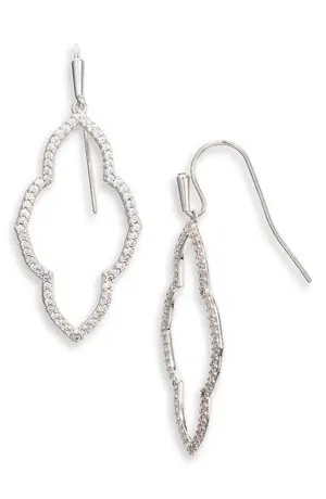 Kendra Scott Small Abbie Drop Earrings Rhodium Metal