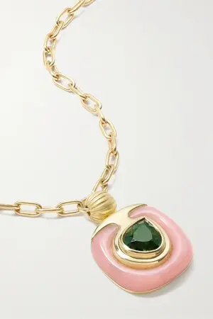 Retrouvai 14-karat Opal And Tourmaline Necklace
