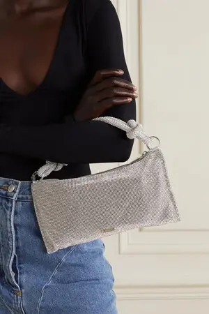 Cult Gaia Hera Nano Crystal Shoulder Bag - Silver