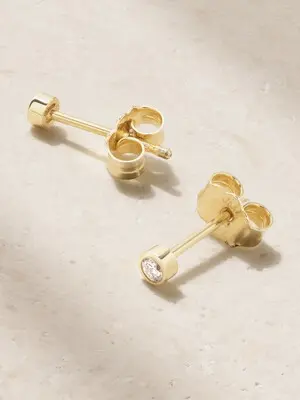 JENNIFER MEYER Mini Bezel 18-karat Diamond Stud Earrings