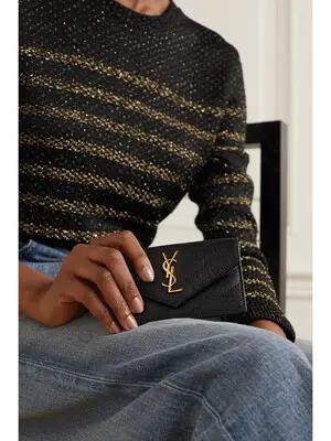Saint Laurent Monogramme Quilted Leather Wallet - Black