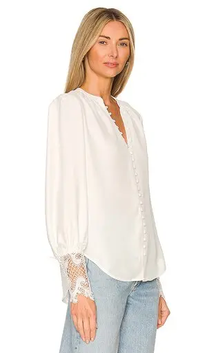 L'Agence Ava Lace Cuff Blouse