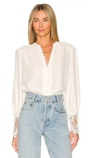 L'Agence Ava Lace Cuff Blouse