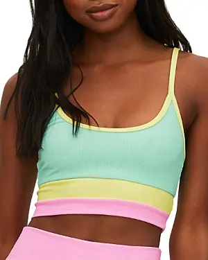 Beach Riot Beach Riot Eva Colorblock Rib Bikini Top Pastel Mac