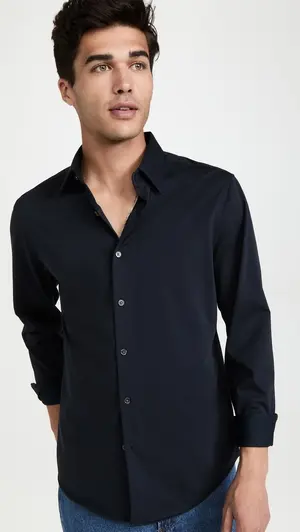 Theory Sylvain Structure Knit Shirt - Eclipse