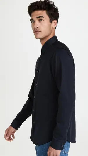 Theory Sylvain Structure Knit Shirt - Eclipse