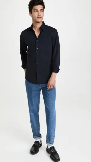 Theory Sylvain Structure Knit Shirt - Eclipse