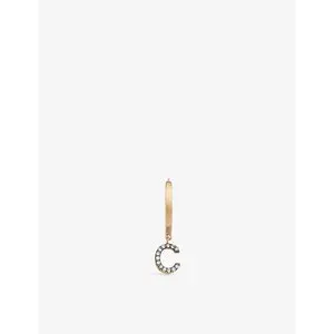 LA MAISON COUTURE Selda Initial Diamond Huggie Earring - Gold