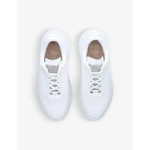 Chloé Nama Embroidered Suede And Mesh Trainers - White
