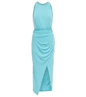 SELF-PORTRAIT - Halterneck Jersey Midi Dress