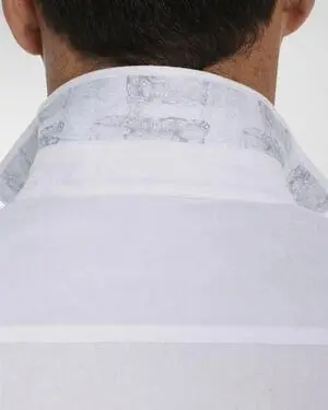 Robert Graham Apos;s Highland Stretch Cotton Jacquard Sport Shirt - White